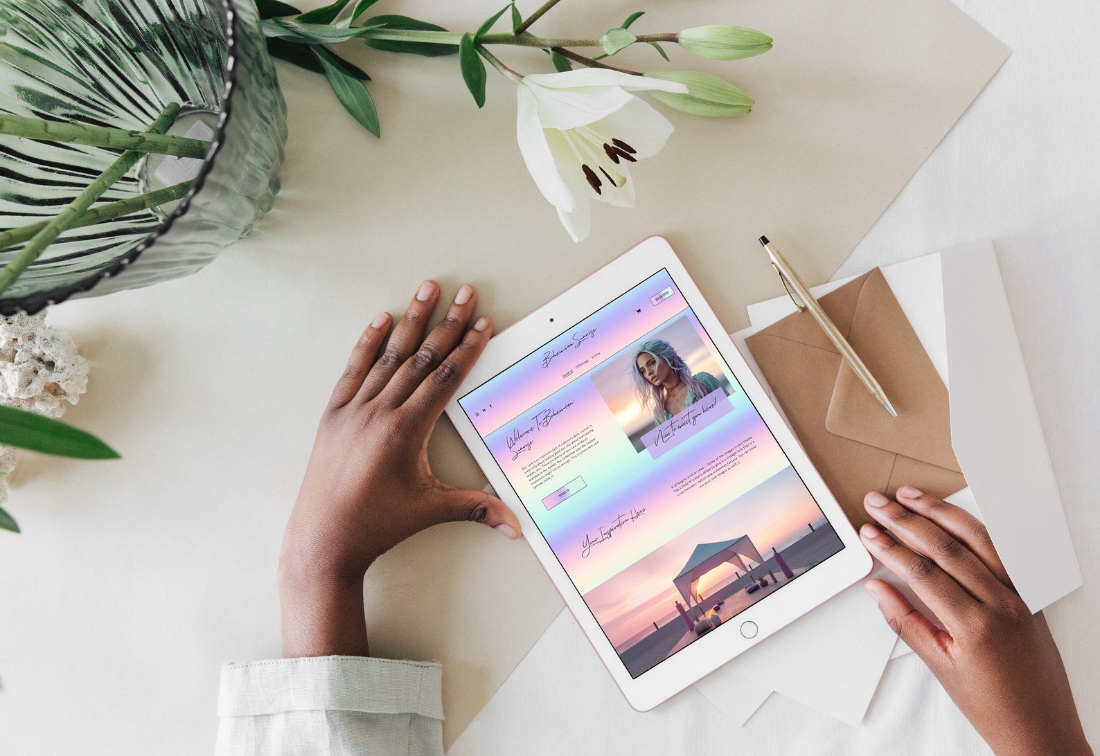Pastel Gradient Squarespace Website Template: Wellness & Life Coach ...