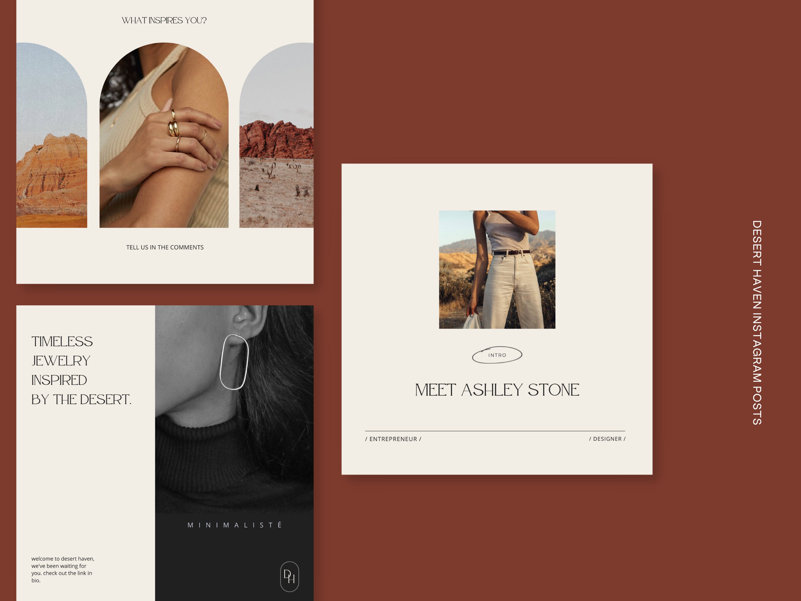 Boho Neutral Instagram Post Template | Bohemian Instagram Stories ...