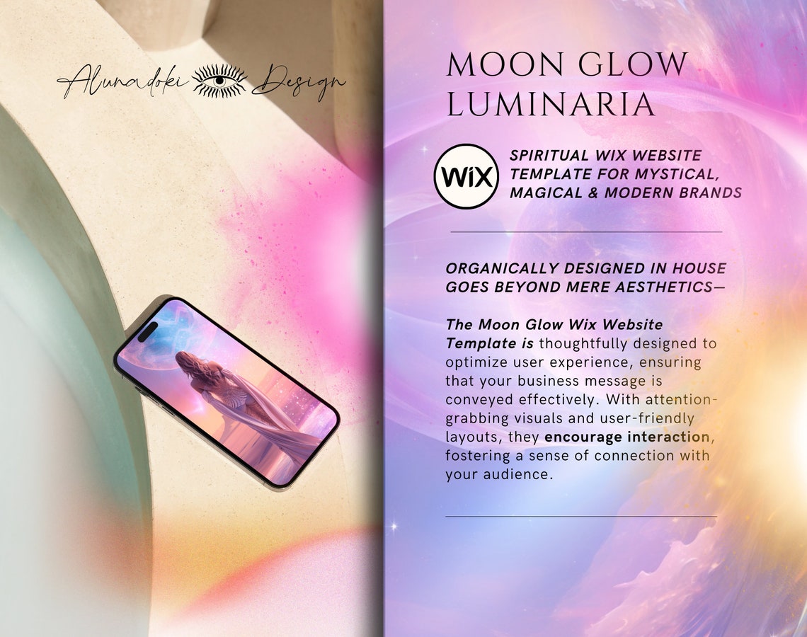 Spiritual Wix Website Template, Mystical Pink Purple Website Theme ...