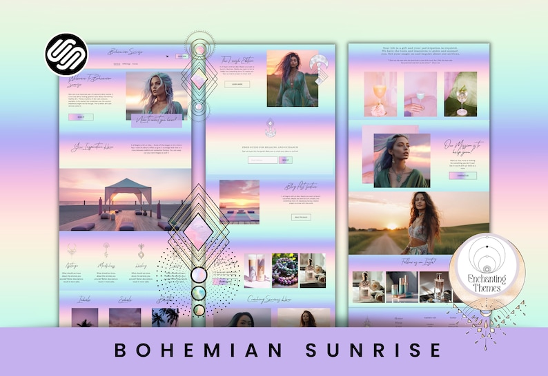 Pastel Gradient Squarespace Website Template: Wellness & Life Coach ...