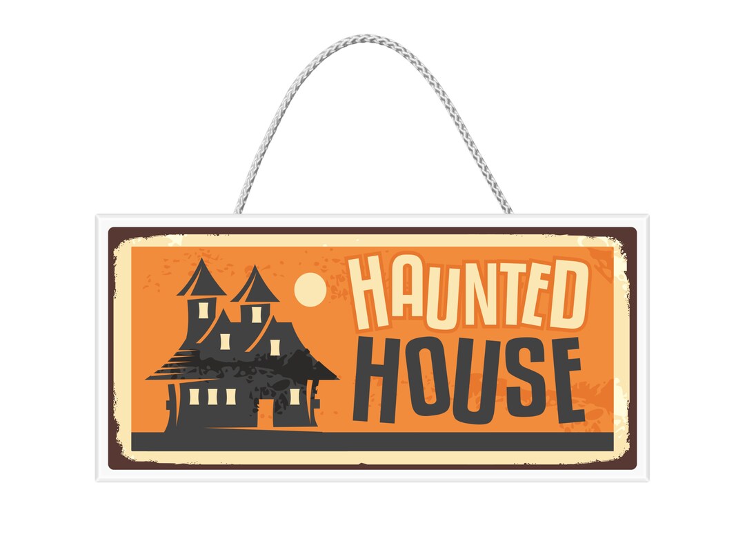 HAUNTED HOUSE Hanging Plaque Sign - Etsy
