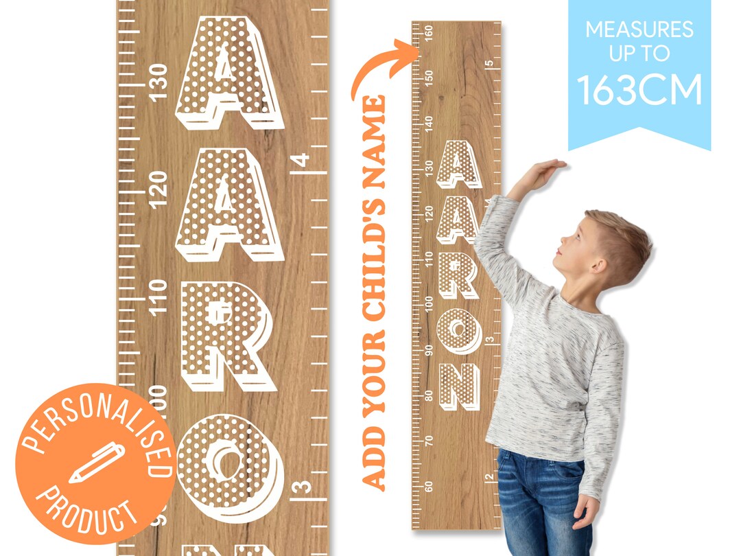 PERSONALISED Children's HEIGHT Chart Ruler Name Nursery Bedroom ...
