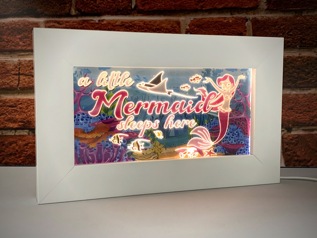 A Little Mermaid Sleeps Here LED Frame Night Light - Etsy