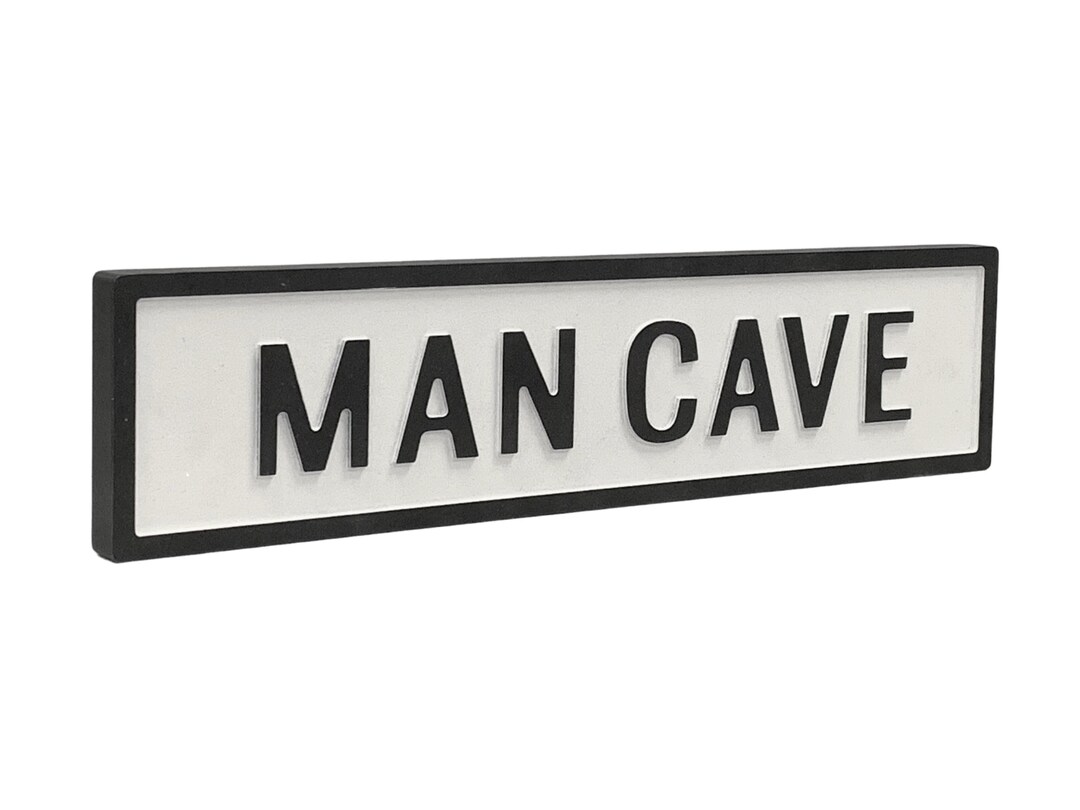 MAN CAVE 3D White & Black Road Sign - Etsy