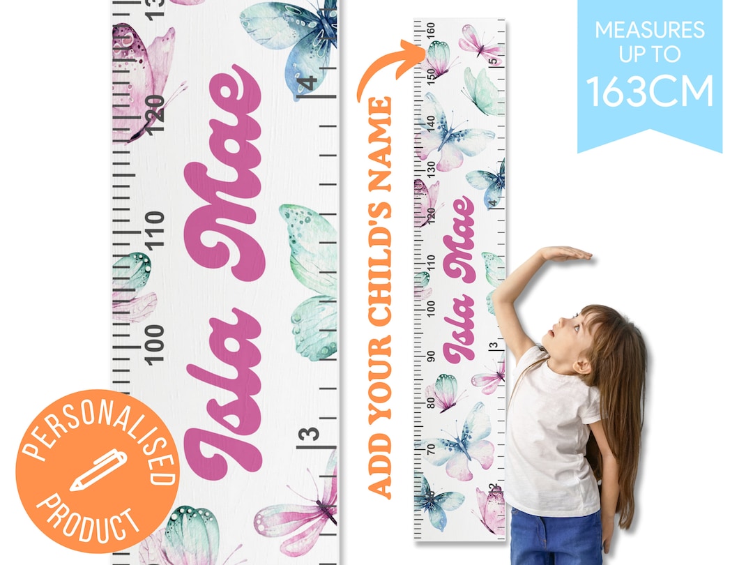 PERSONALISED Children's HEIGHT Chart Ruler Name Nursery - Etsy