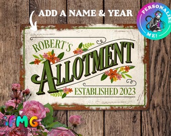 Personalised Allotment Sign Metal Garden Vegetable Patch Wall Door ...