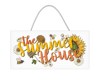 Personalised Summer House Sign Metal Garden Wall Door Decor Accessory ...