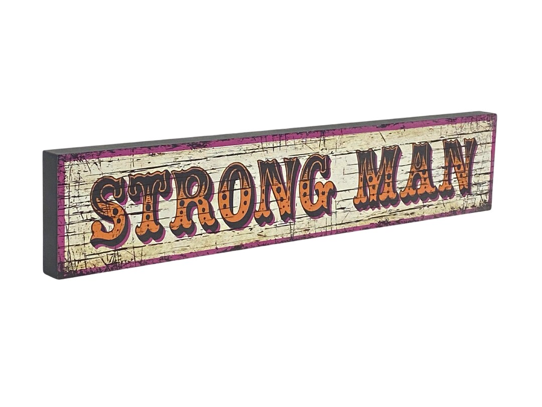 STRONG MAN Retro Block Freestanding Sign - Etsy