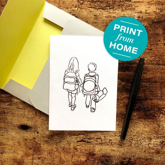 Printable Friendship Card with Hand-drawn Art Miss You No | Etsy