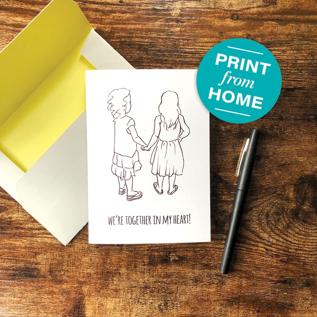Printable Card With Line Drawing a Personal Way to Connect - Etsy