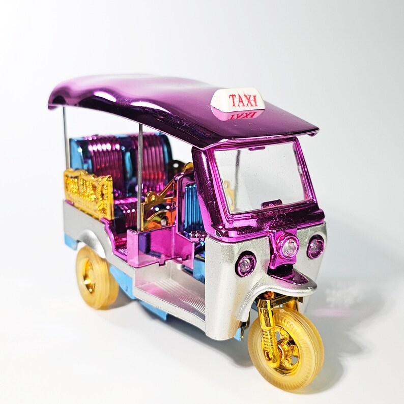 Purple Authentic Handmade Thailand Miniature Wind-up Tuk-tuk Toy ...