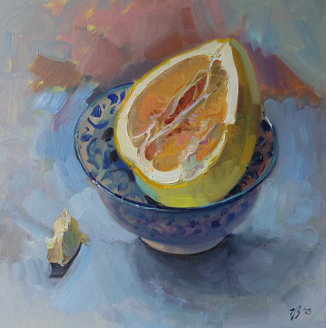 Still Life With Pomelo Painting Original Oil Painting, Decor for ...