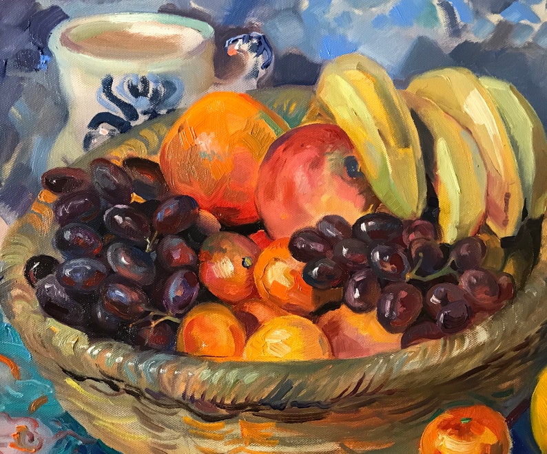 Obstkorb Stillleben Original Gemälde von Katharina Valeeva | Etsy