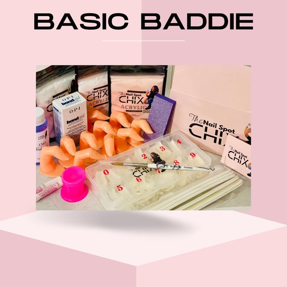 Basic Baddie Acrylic Starter Kit Cover Pink White - Etsy