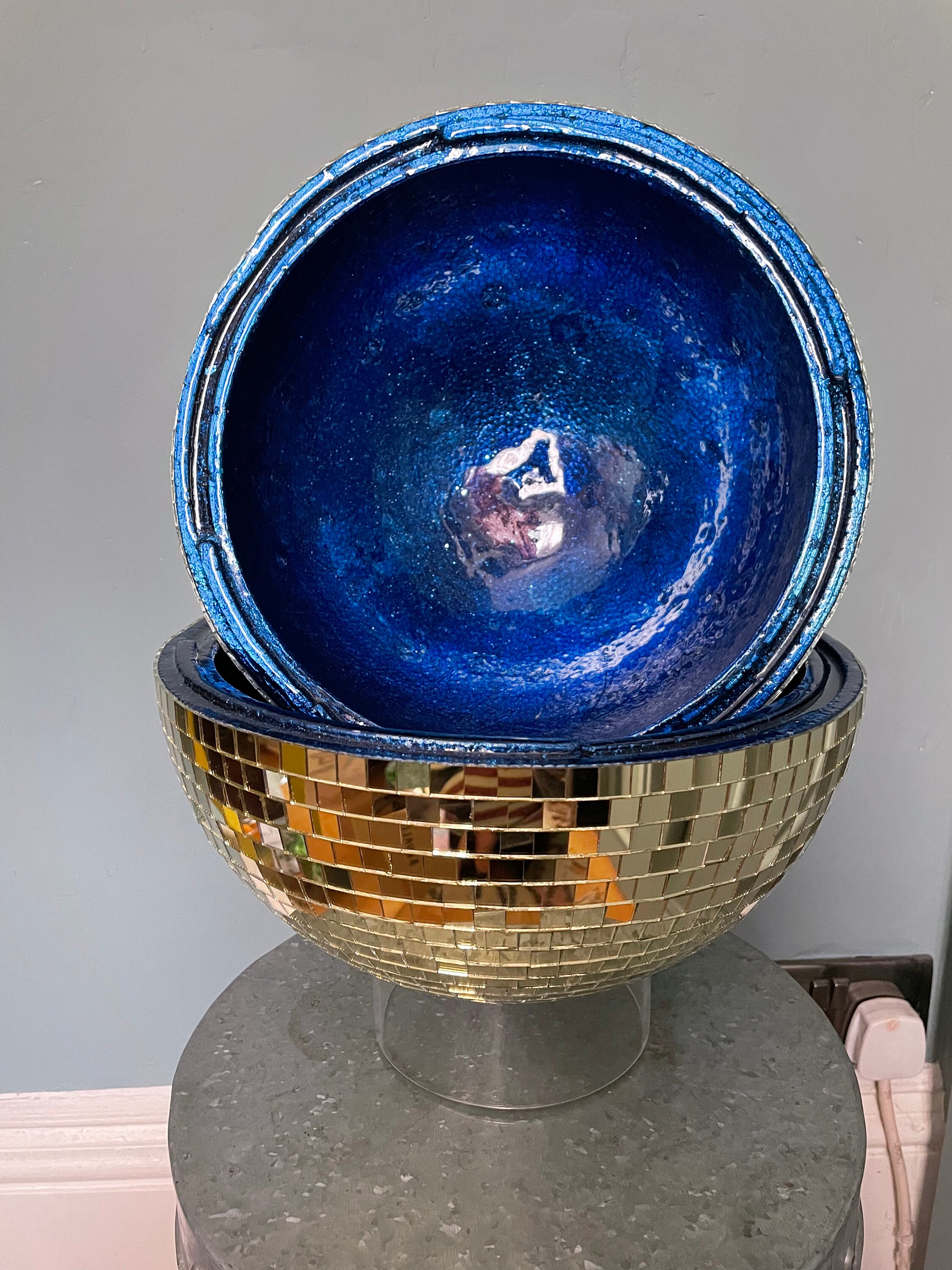 Gold and Blue Disco Ball - Etsy