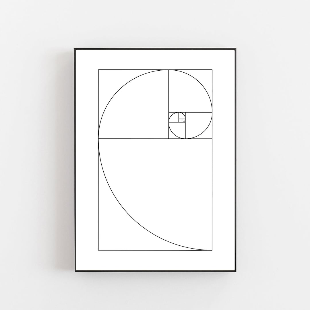 Golden Ratio Poster, Fibonacci Print, Geometry Poster, Fibonacci Golden ...