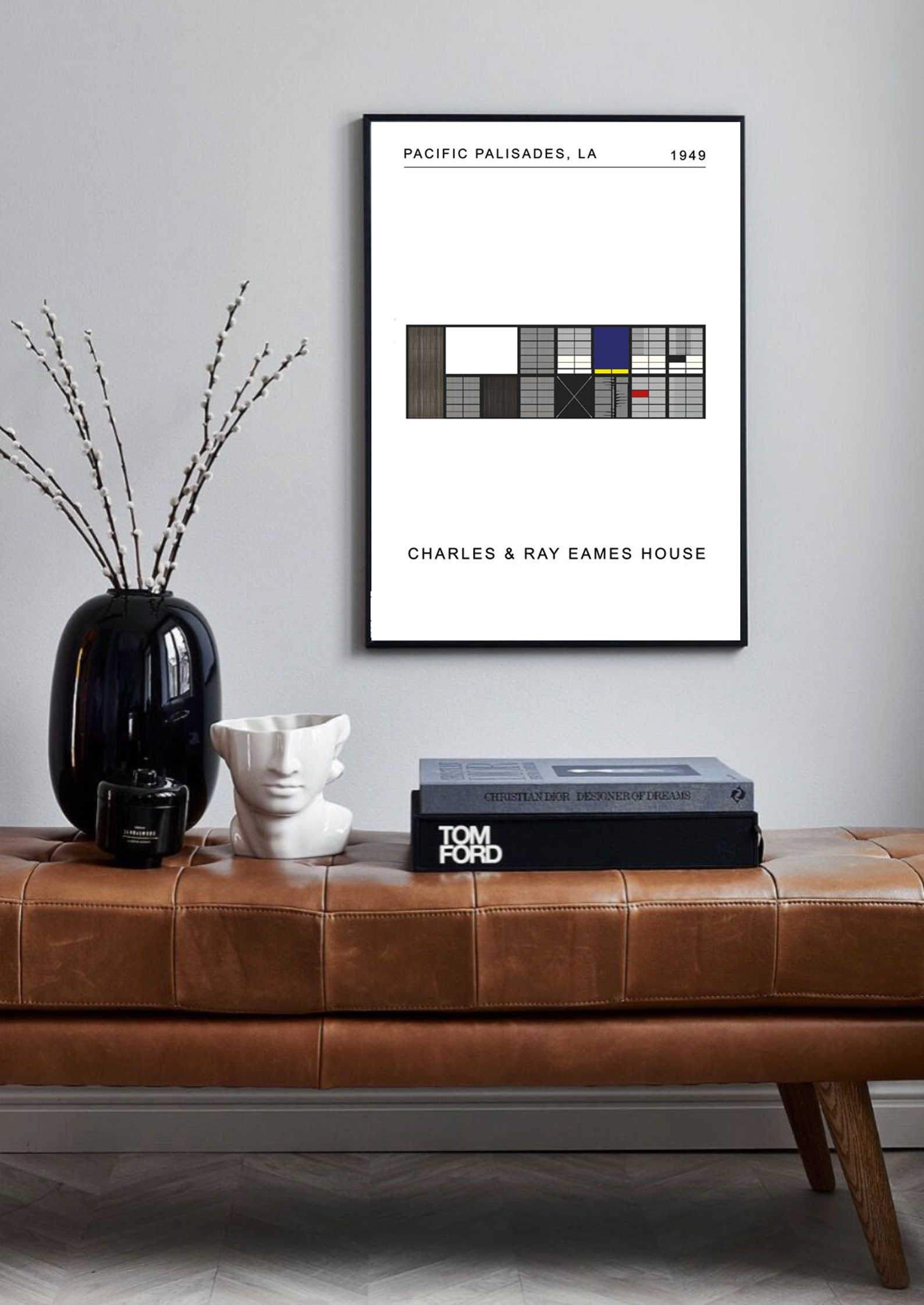 Eames House Poster, Eames House Print, Eames Blackbird, California ...