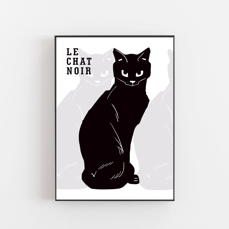 Le Chat Noir Poster, Vintage Black Cat Poster, Le Chat Noir Print ...