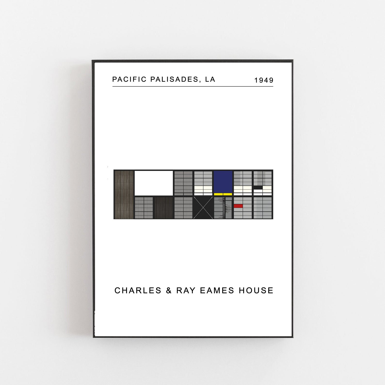 Eames House Poster, Eames House Print, Eames Blackbird, California ...