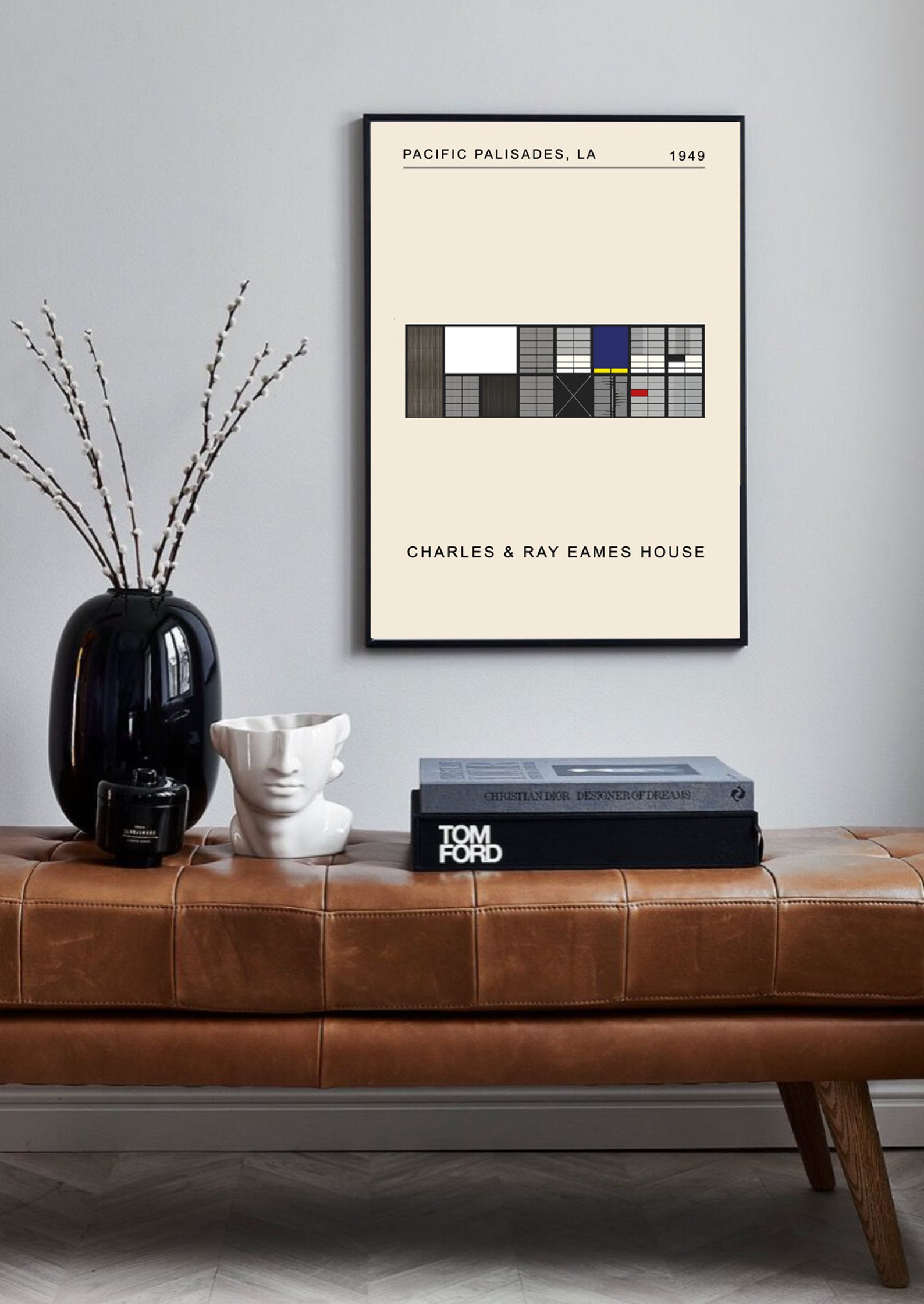 Eames House Poster, Eames House Print, Eames Blackbird, California ...