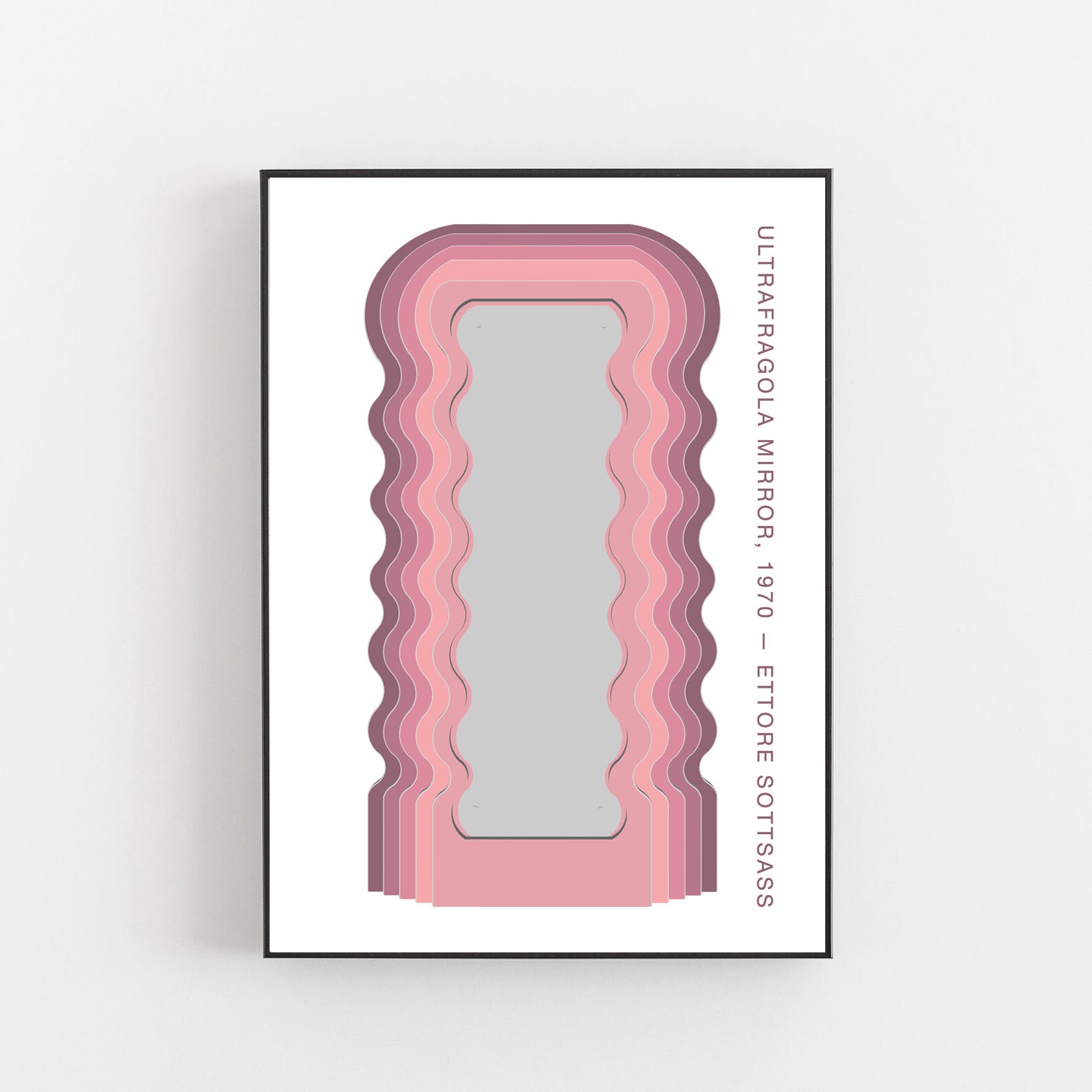 Wall Hangings waved mirror minimalist poster italian midcentury design ...