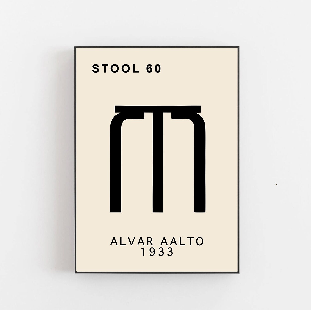 Alvar Aalto Chair Poster, Aalto Stool 60 Poster, Alvar Aalto Chair ...