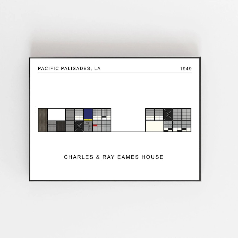 Eames House Poster, Eames House Print, Eames Blackbird, California ...