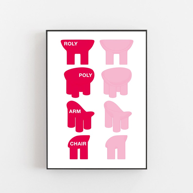 Roly Poly Chair Poster, Midcentury Design, Ultrafragola Mirror, Waved ...