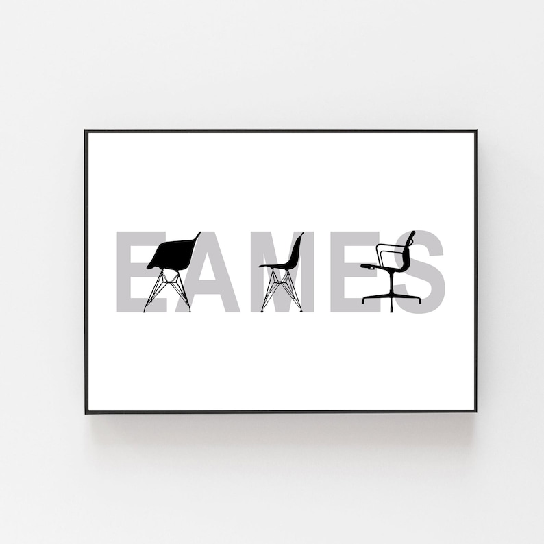 Eames Chair Poster, Bauhaus Poster, Charles Ray Eames, Vitra Chair ...