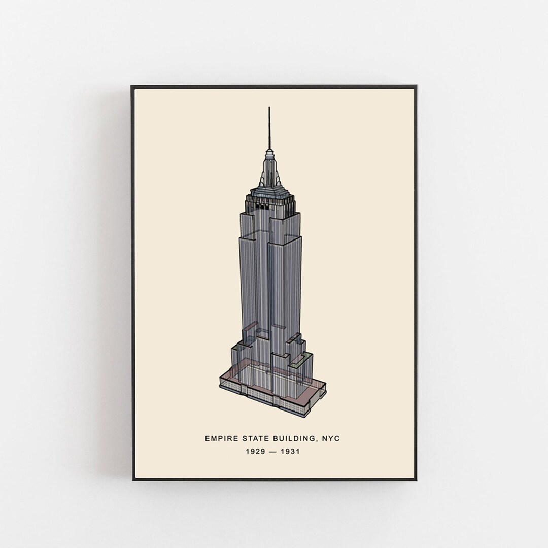 Empire State Building NYC Print, Empire State Poster, New York City ...