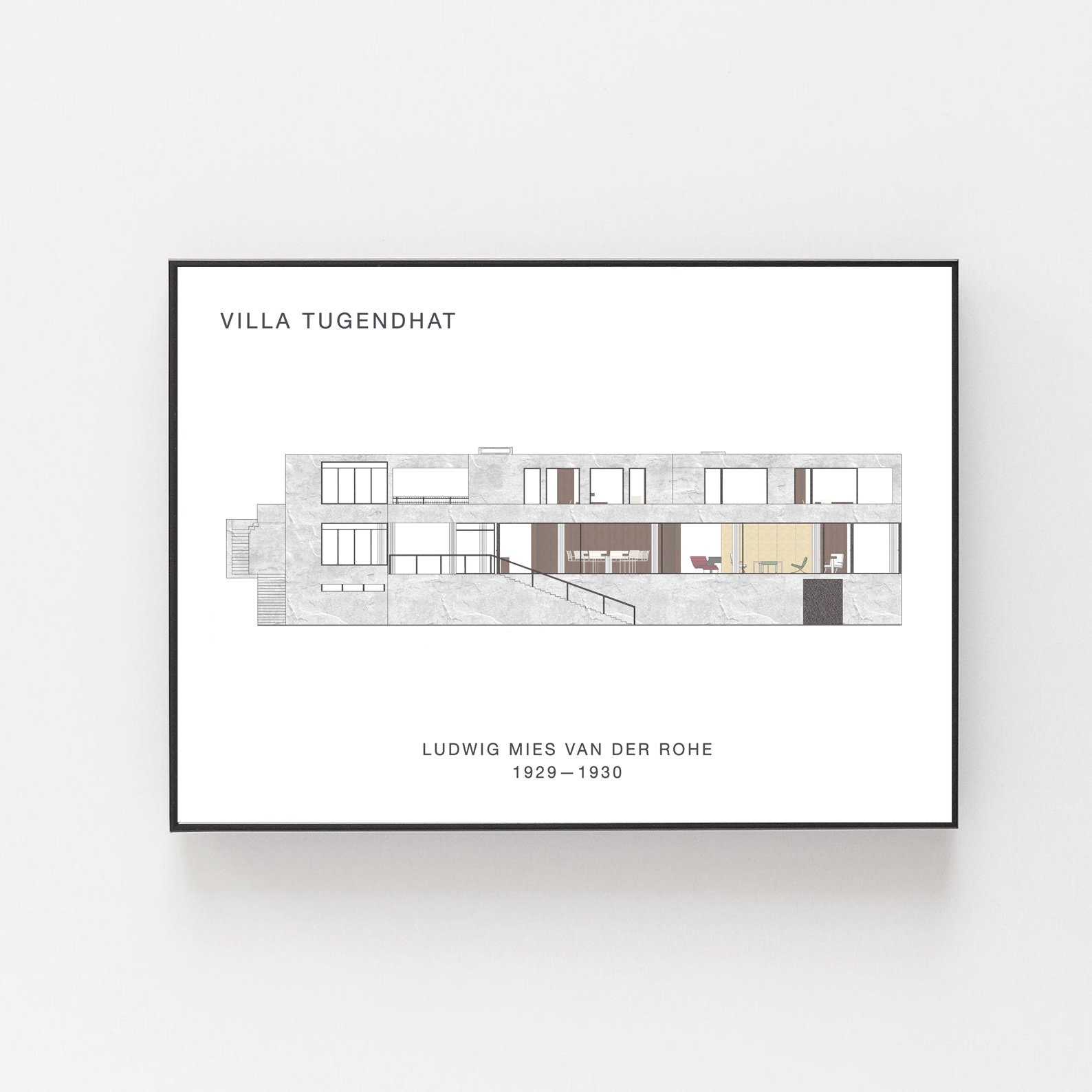 Architecture Poster, Vila Tugendhat, Villa Tugendhat, Bauhaus Poster ...