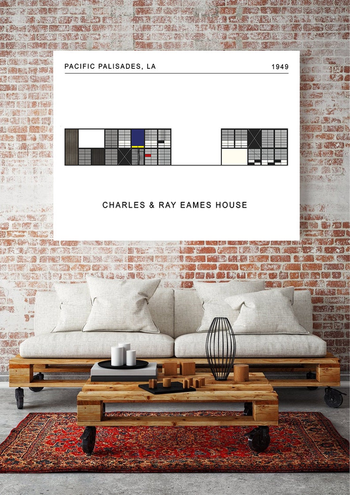 Eames House Poster, Eames House Print, Eames Blackbird, California ...