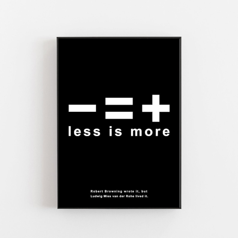 Ludwig Mies Van Der Rohe Poster, Less is More Poster, Mies Van Der Rohe ...