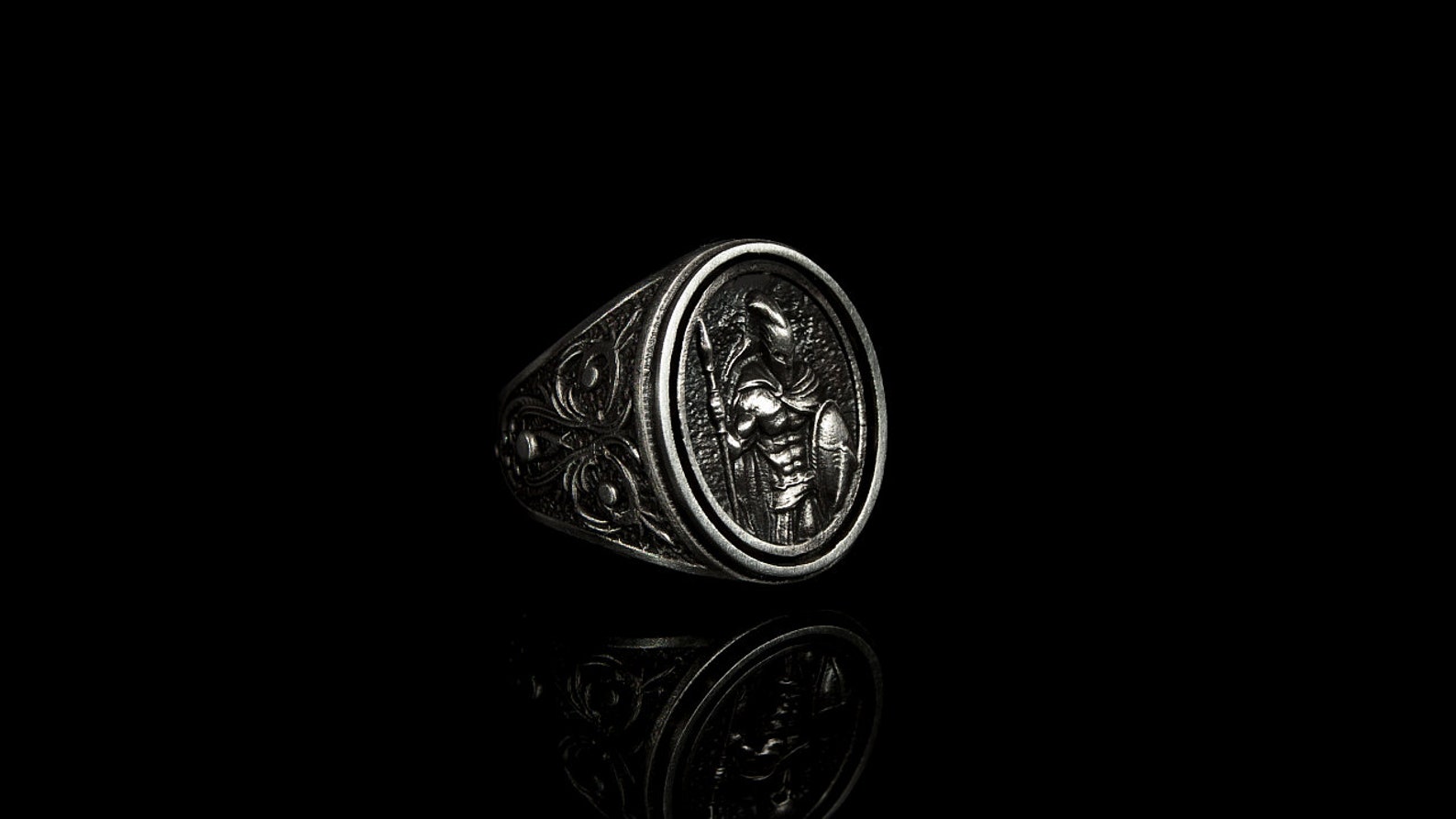 Leonidas Spartan Silver Mens Ring Lacedemonians Greek History - Etsy
