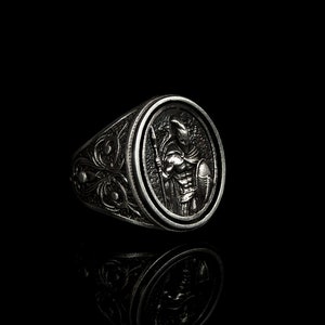 Leonidas Spartan Silver Mens Ring Lacedemonians Greek History Greek ...