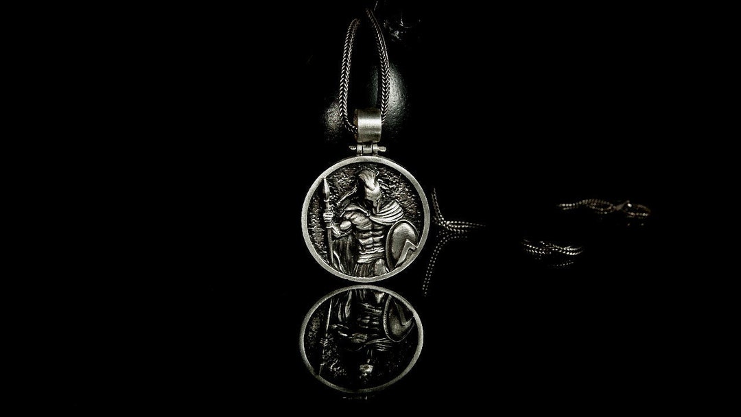 Leonidas Spartan Mens Necklace, Silver Mens Pendant, Spartans Silver ...