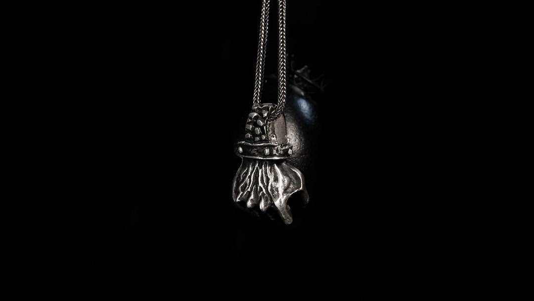 Sylas Chained Fist Pendant: Handmade 925 Sterling Silver League ...