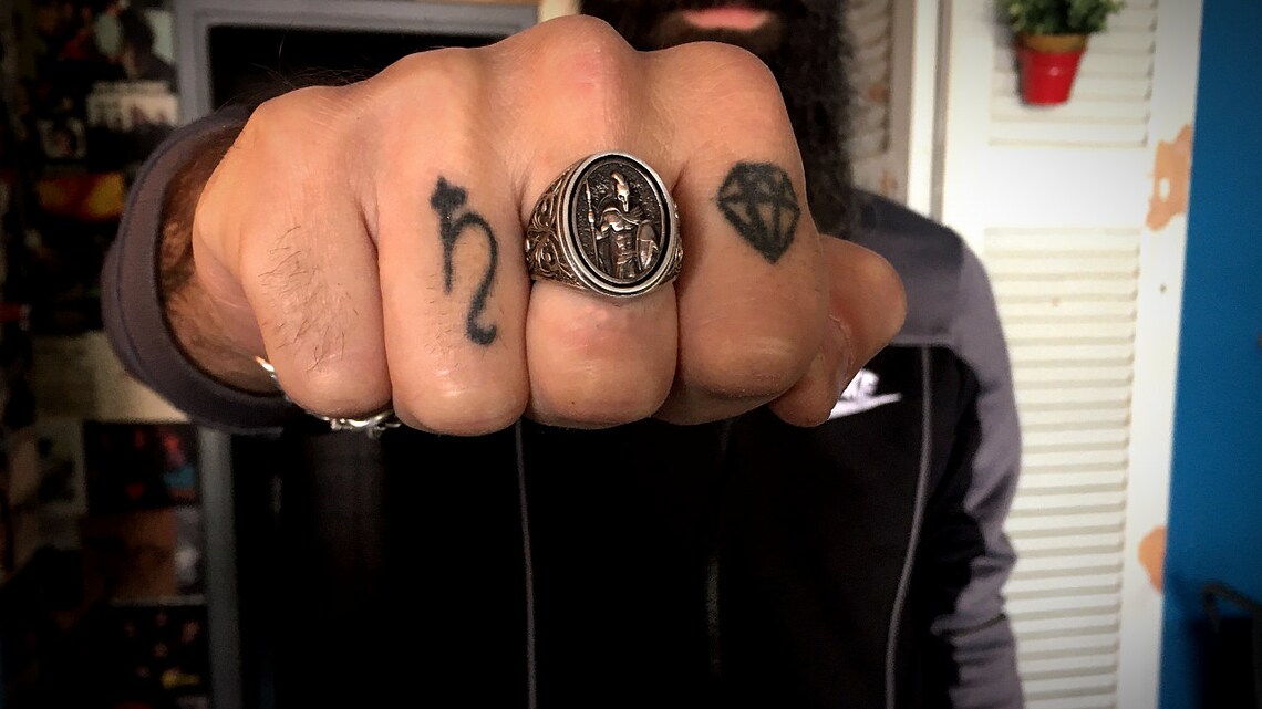 Leonidas Spartan Silver Mens Ring Lacedemonians Greek History - Etsy