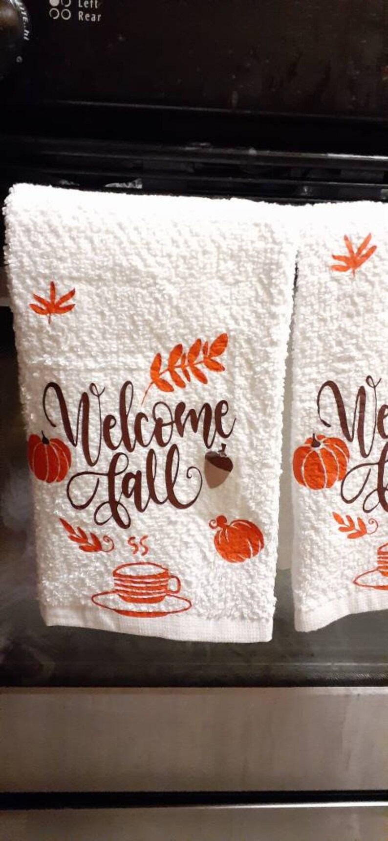 Home Kitchen Décor Tea Towel Welcome Fall Tea Towels | Etsy