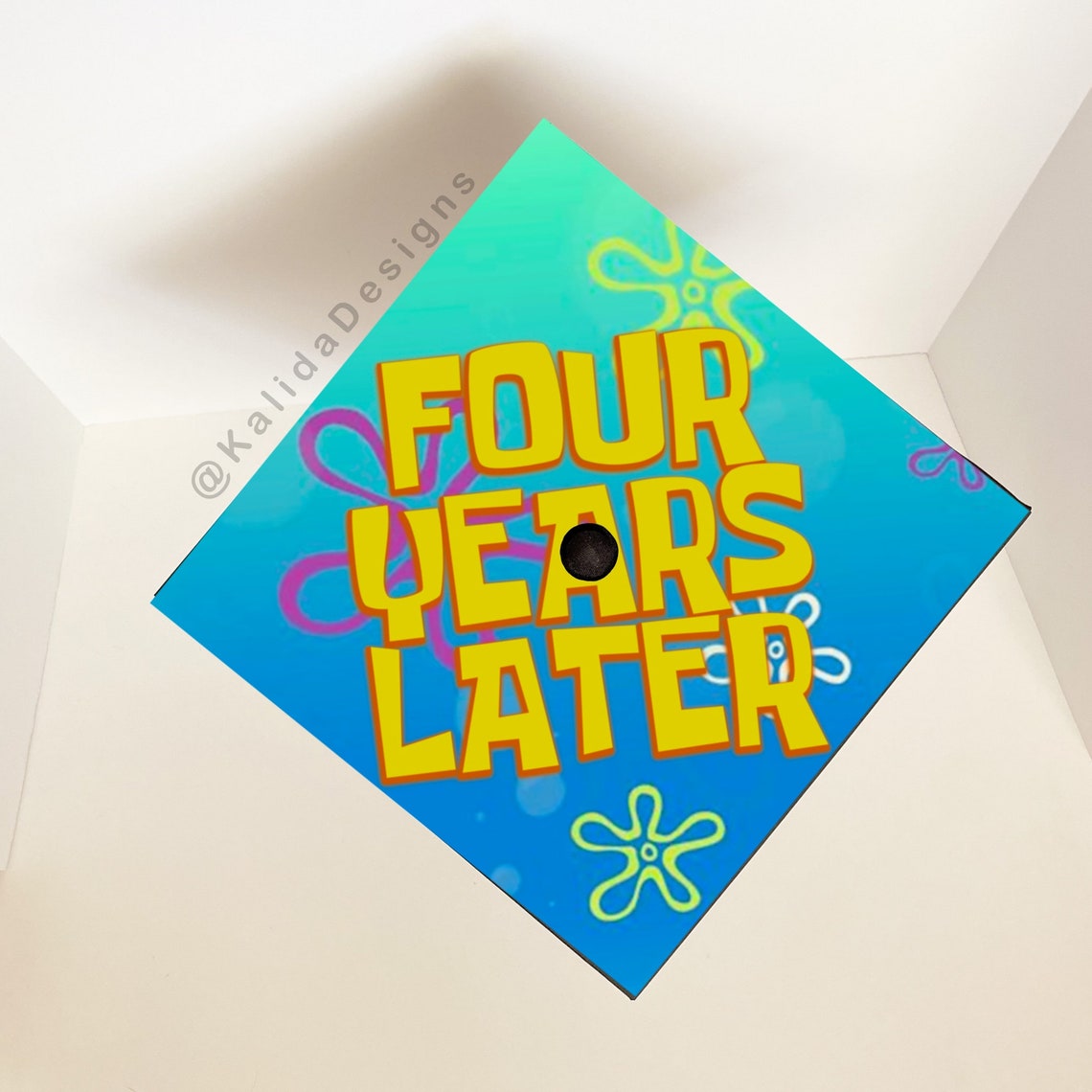 Graduation Cap PRINTED Grad Cap Decal Topper Spongebob | Etsy