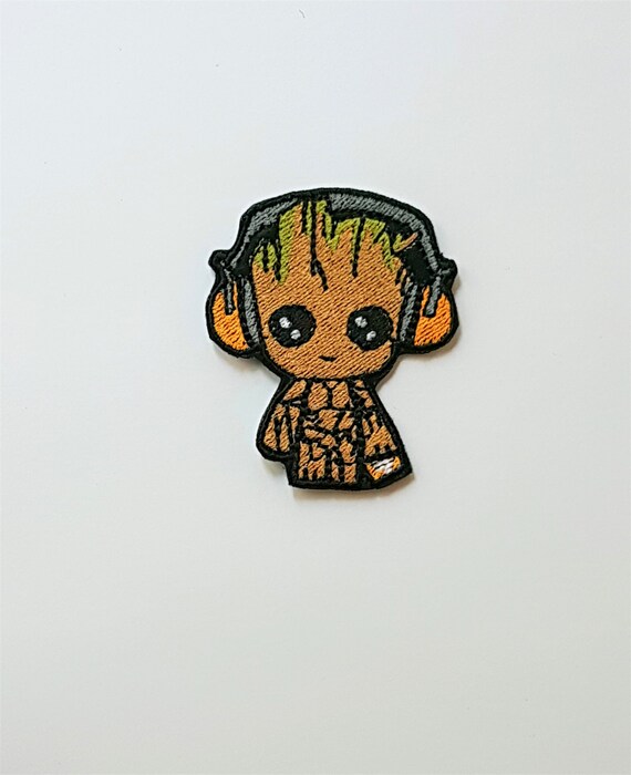 Groot with Music Ears Pug Patch iron-on / Sew-on / Stick-on | Etsy