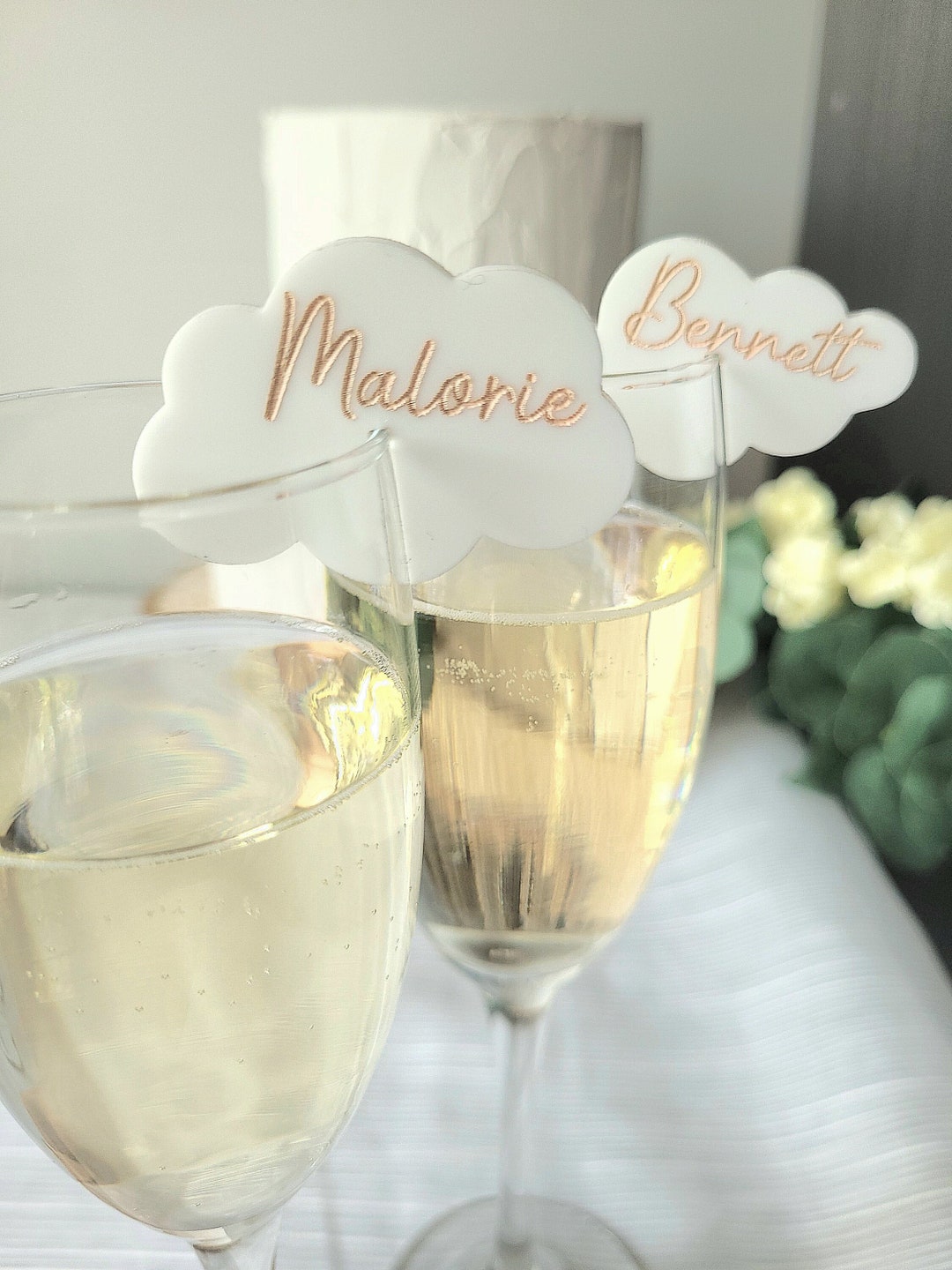 Personalized Cloud Glass Charm | Head in the Cloud Drink Topper Glass ...