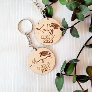 Class of 2023 Wooden Grad Keychain | Personalized Graduation Gift - Etsy