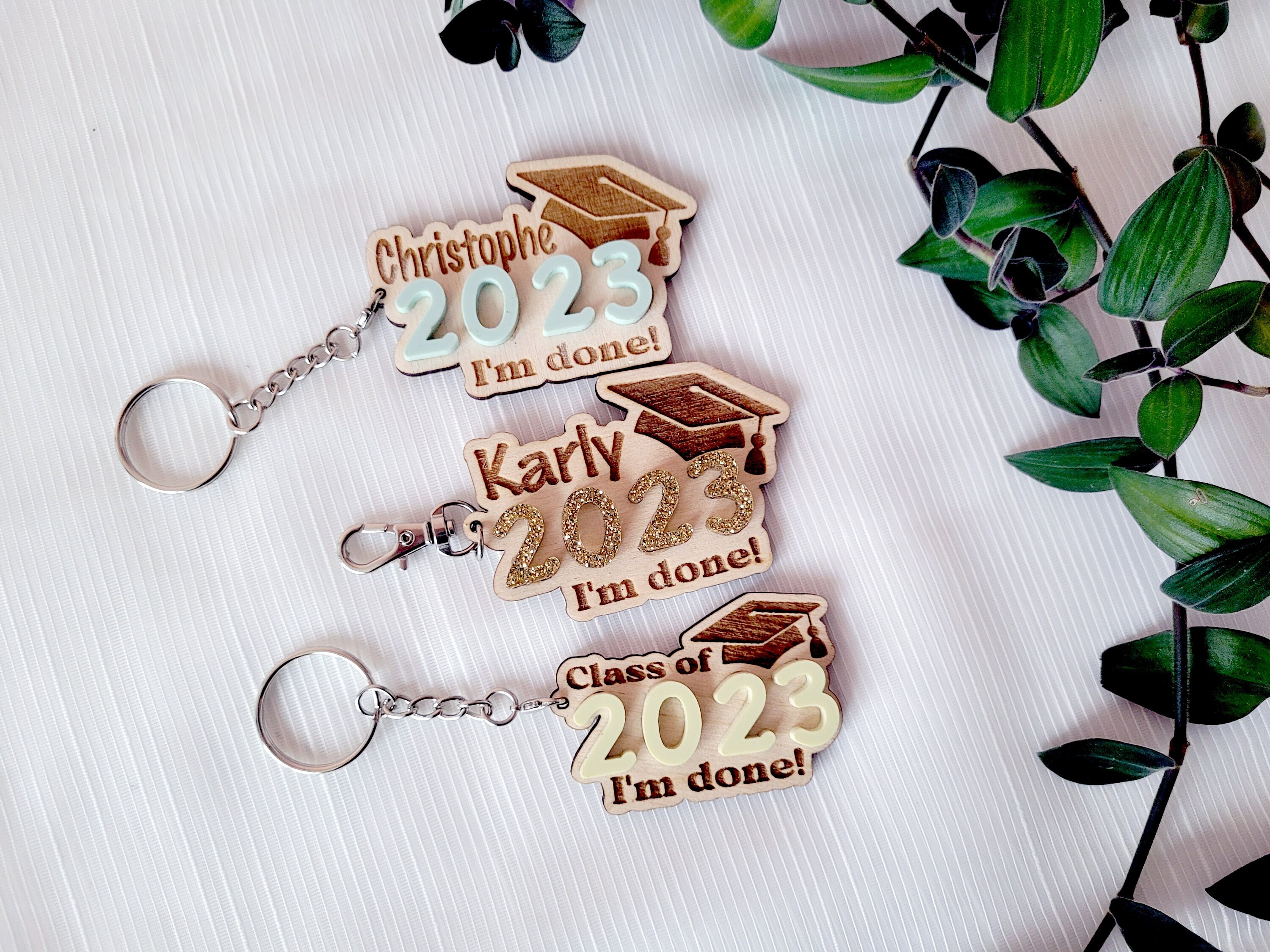 Class of 2023 Keychain Graduation Keychain in Wood and - Etsy