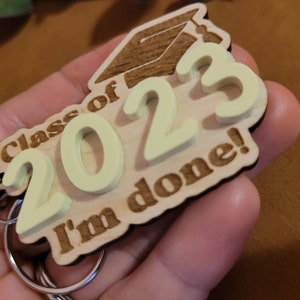 Class of 2023 Keychain | Graduation Keychain in Wood and Acrylic ...