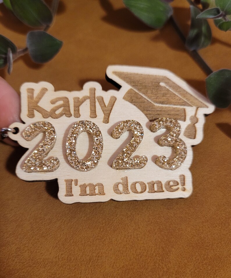 Class of 2023 Keychain Graduation Keychain in Wood and - Etsy