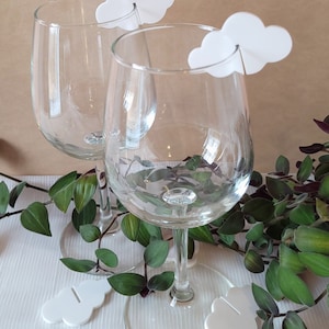 10 Cloud Glass Charm | Head in the Cloud Drink Topper Glass | Drink Tag ...