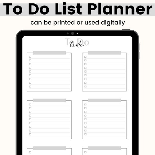 Blank To-do List Digital Printable Notepad Notability - Etsy