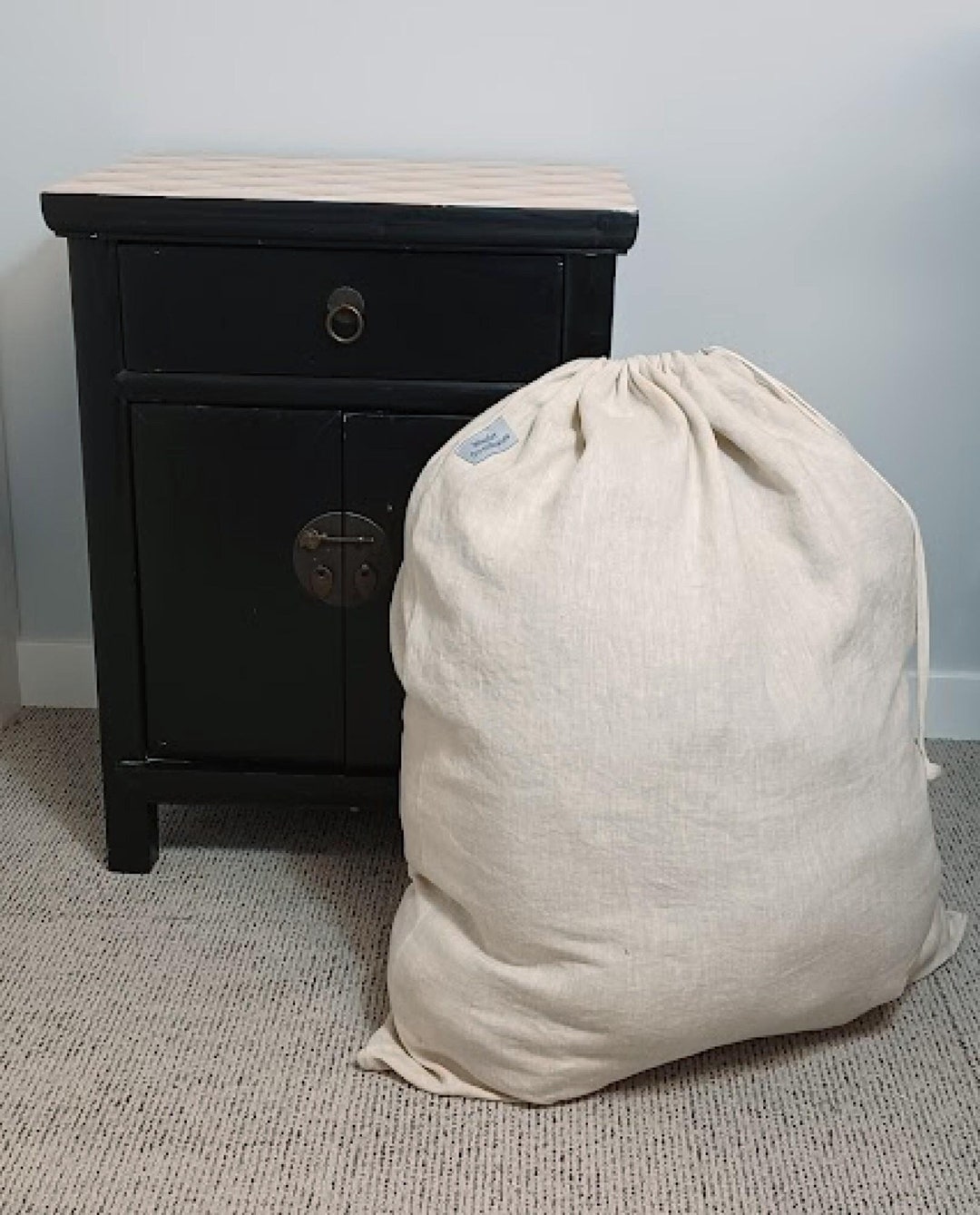 Large Linen Storage Bag: Handmade Laundry Organizer - Etsy