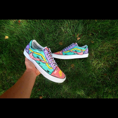 Classic Old Skool Cartoon Vans - Etsy